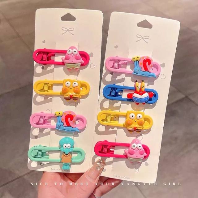 Dopamine Spongebob Cute Hairpin Female Bangs Broken Hair Organizer ...