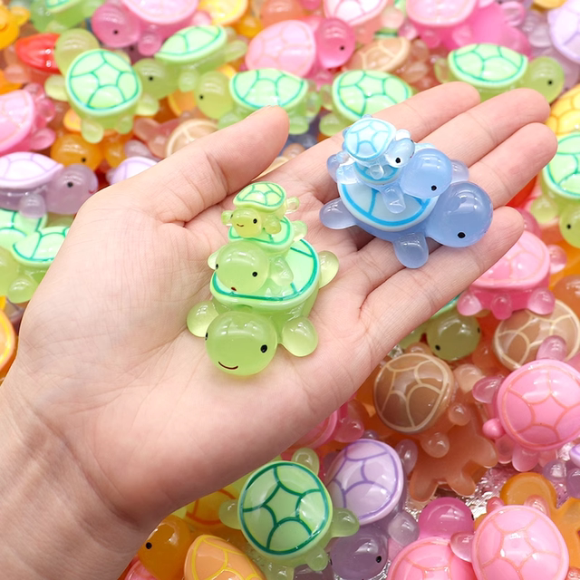 Glow-in-the-dark turtle toy ornaments cartoon model color blind bag box ...