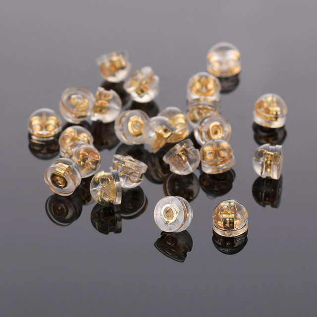 Silicone ear plugs, anti-falling gold earring plugs, ultra-tight, gold ...