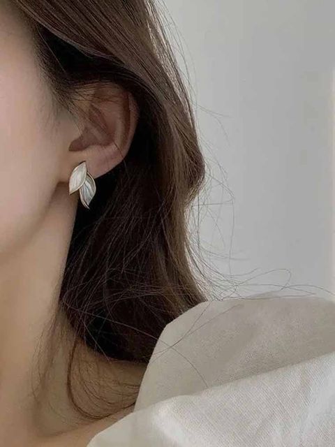2024 New Simple INS Leaf Earrings Leaf Earrings Personal Earrings Niche ...