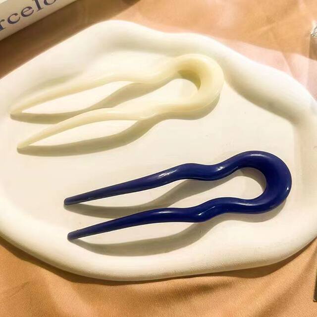 Black large hairpin for updo hair