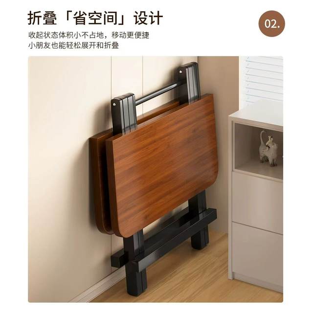 Folding table dining table Household small apartment dining table ...