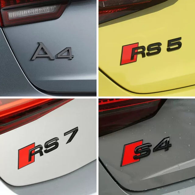 Audi mid -net black car logo A4L A6L tail label RS displacement ...