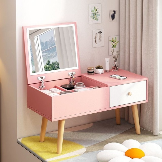 Dress -up table bedroom Modern Simple Makeup Table Makeup Cabinet ...