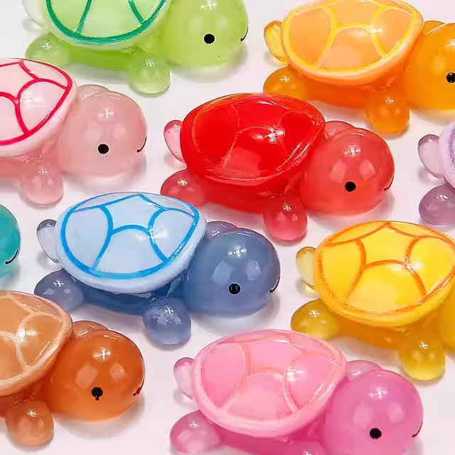 Glow-in-the-dark turtle toy ornaments cartoon model color blind bag box ...