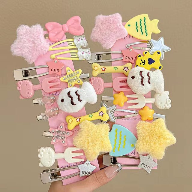 45 pieces! Sweet and cute girl kitty hair clip bangs side clip sweet ...