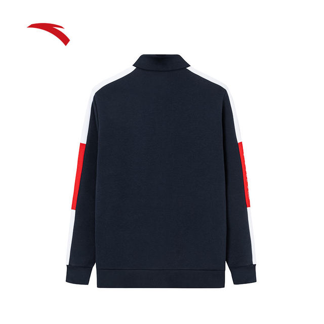 ANTA knitted sports jacket men's autumn new stand-up collar cardigan ...