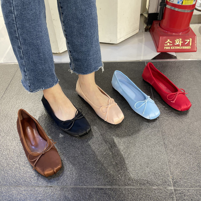Koike in Seoul 2024 Dongdaemun Spring Retro Satin Single Shoes Round ...