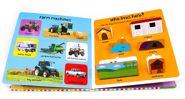 Imported English original genuine farm animal flip book First 100 Farm ...