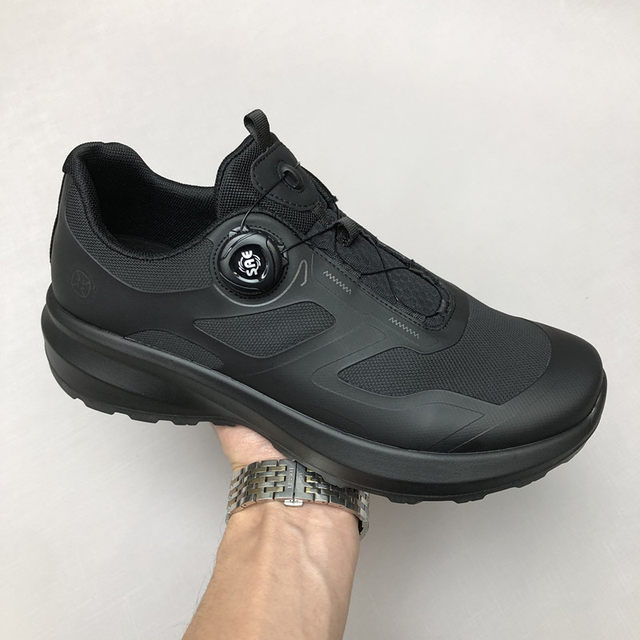 Spring and Autumn new trendy men's soft sole black rotary button sports ...