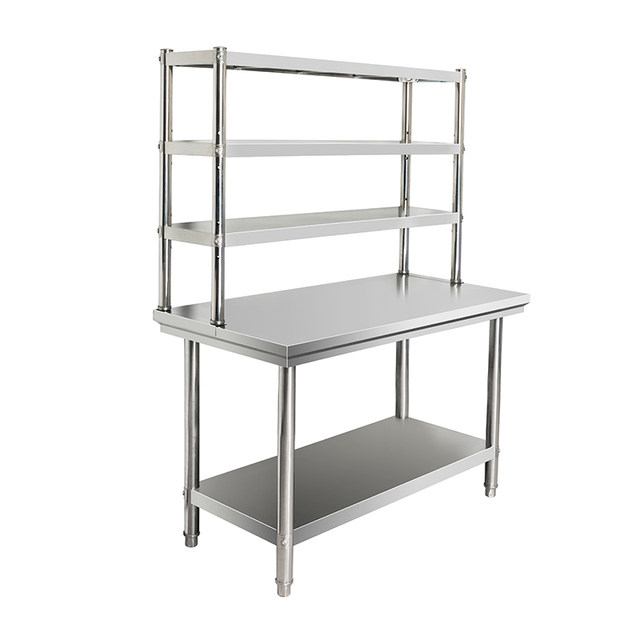 Disassembly and assembly of kitchen workbench with shelf, stainless ...