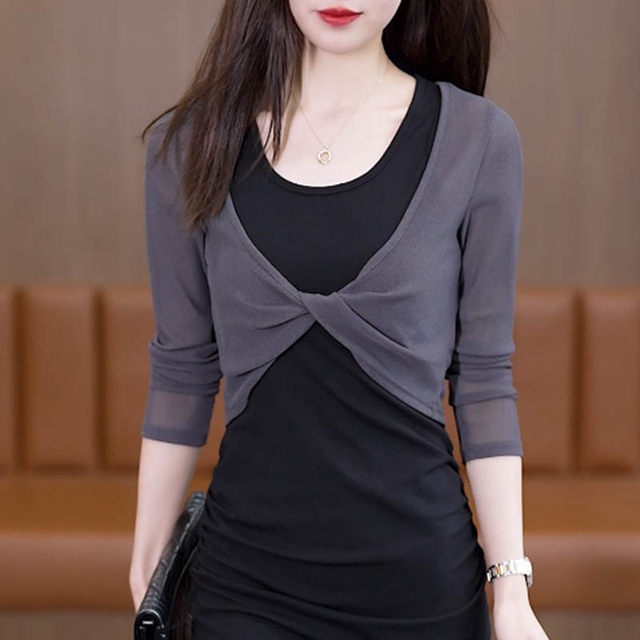 Rander -shoulder shirt Summer sunscreen shirt short knot, shawl V -neck ...