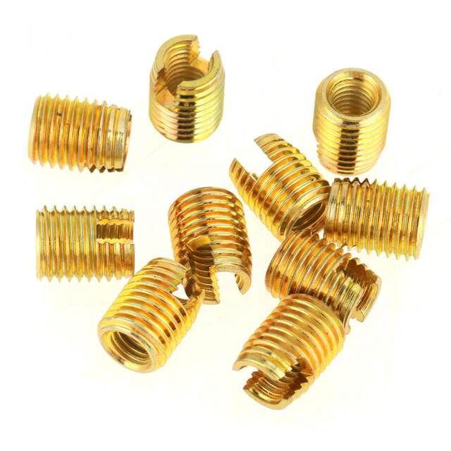 50Pcs Brass Tone Self Tapping Thread Slotted Inserts Combina
