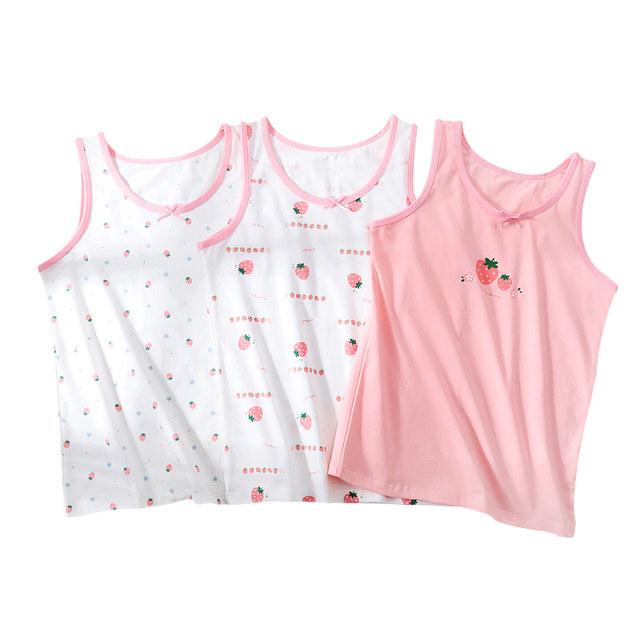 Girls small vest children's baby wears pure cotton spring and autumn 10 ...