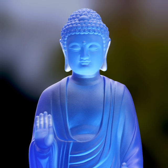 Glazed Oriental Three Saints Medicine Buddha, Sunlight and Moon ...