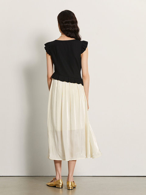 Aike 2025 Spring and Summer French Retro Ruffled Square Neck Dress with ...