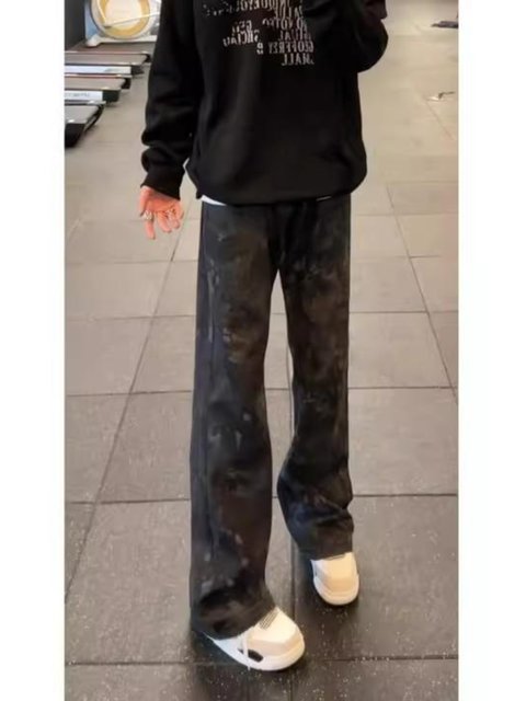 American high street camouflage snake pattern jeans men and women ...