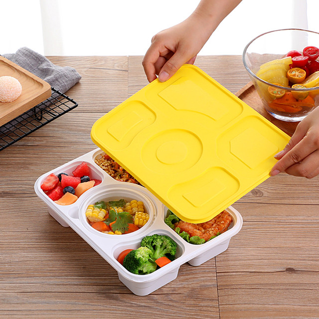 Disposable lunch box with four compartments and five compartments, anti ...