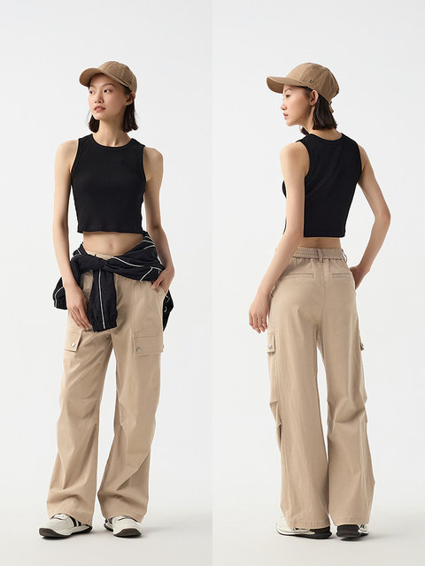 Semir vest women's short tight round neck inner wear simple spring ins ...