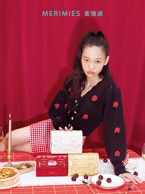 Zhao Zhaoyi's same style merimies Thailand Cambridge bag S size cherry ...