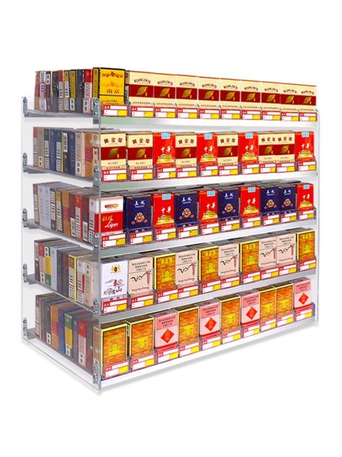Straight cigarette rack with cigarette pusher display rack convenience ...