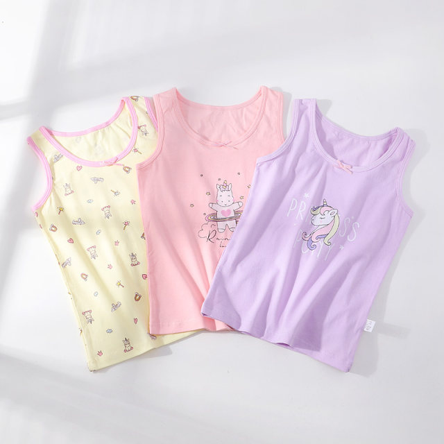 Children's vest female summer pure cotton thin inner wear little girl ...