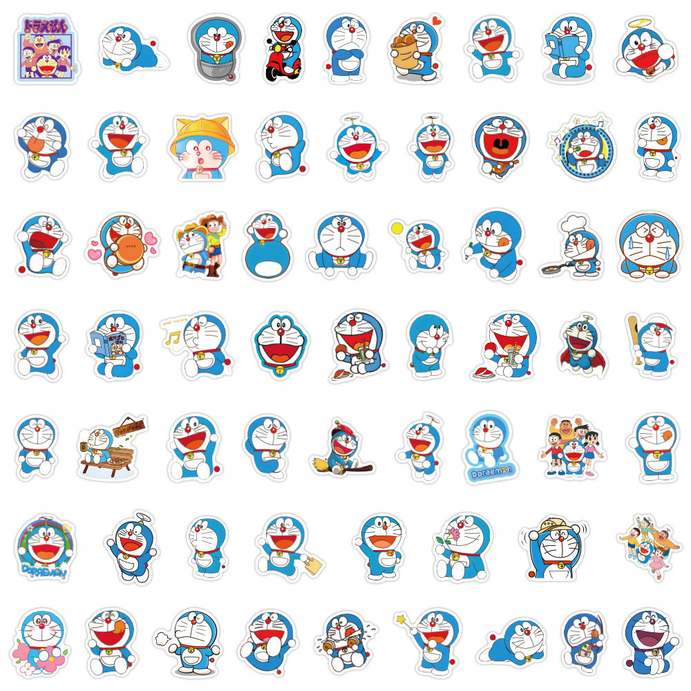 60 2D Doraemon Cartoon Stickers Laptop Mobile Phone Tablet Travel Box ...