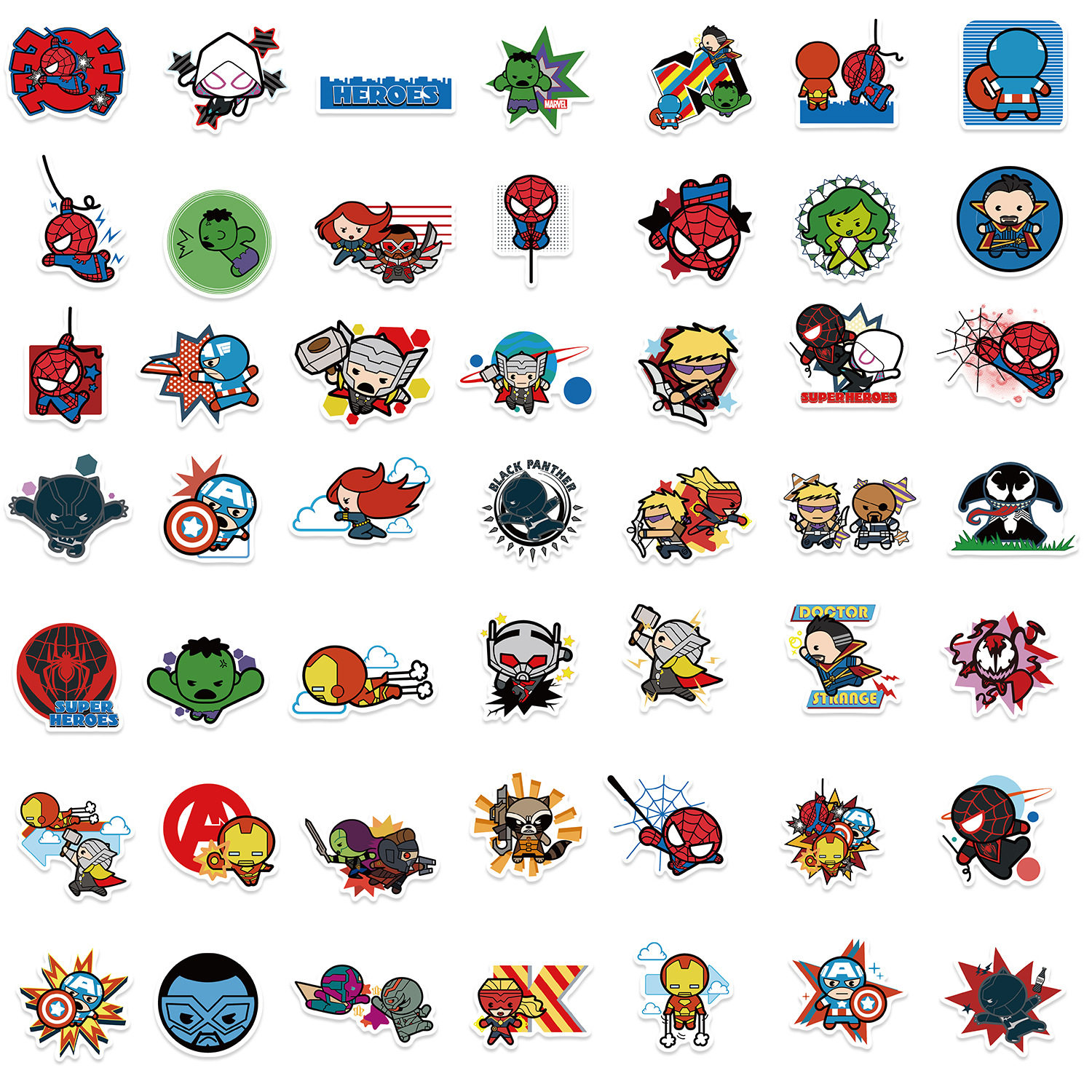 50 Disney Marvel Avengers stickers for laptops, mobile phones, tablets ...