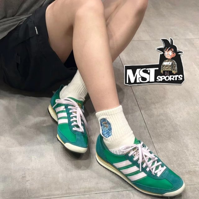 Adidas Clover SL 72 peacock green leather men's and women's sports low ...