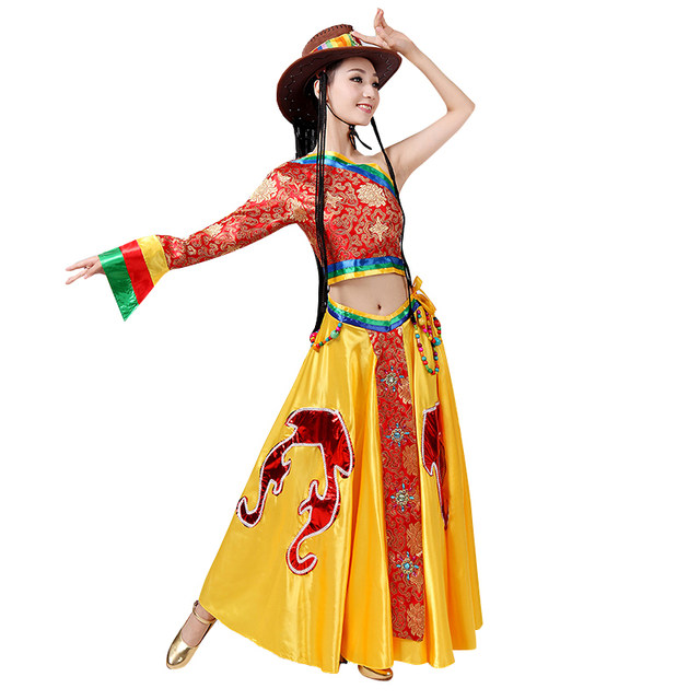 Tibetan dance performance costume female Kangding love song adult Tibetan Mongolian minority ...