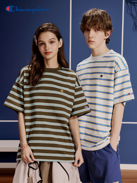 .Champion Men's Short-sleeved T-shirt Summer Official Couple Pure ...