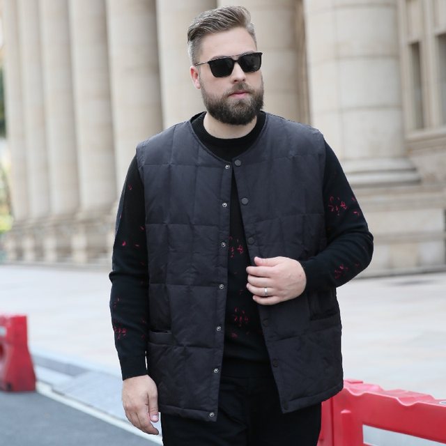 Men's fat men's plus size down vest for middle-aged and elderly people ...
