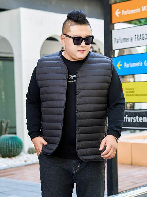 Winter men's large size warm down vest fat man plus fat plus large vest ...