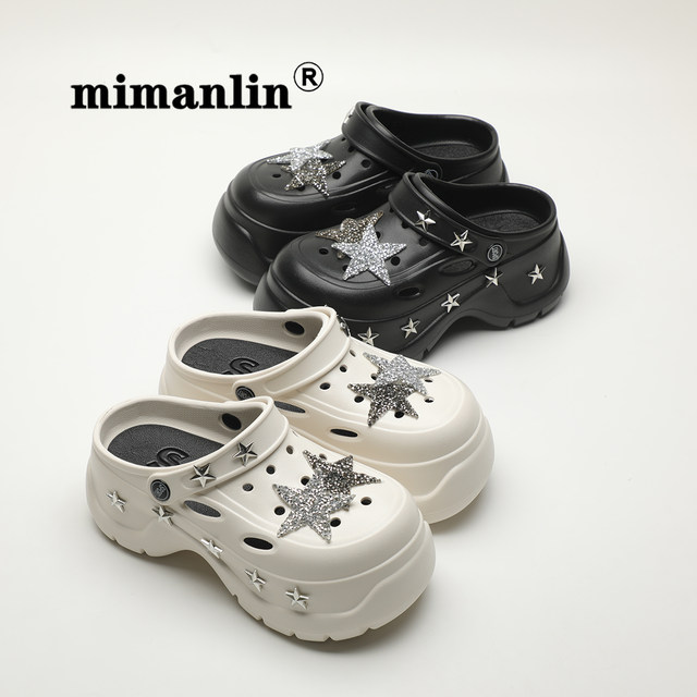 Punk style height-increasing slippers, Crocs, women's summer outer wear ...