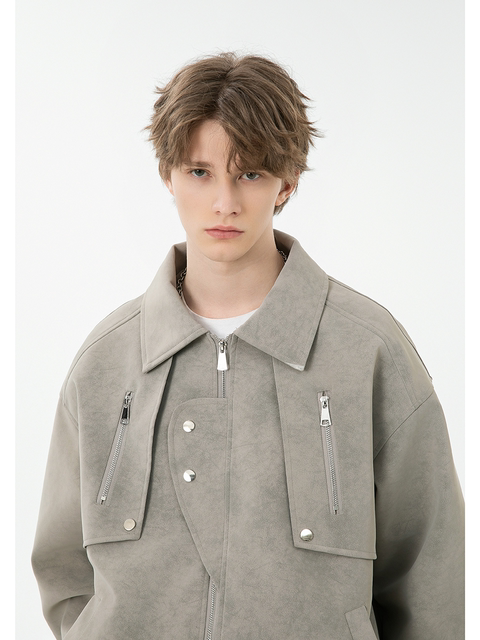 JAANISTE trendy brand spring and autumn new retro leather jacket loose ...