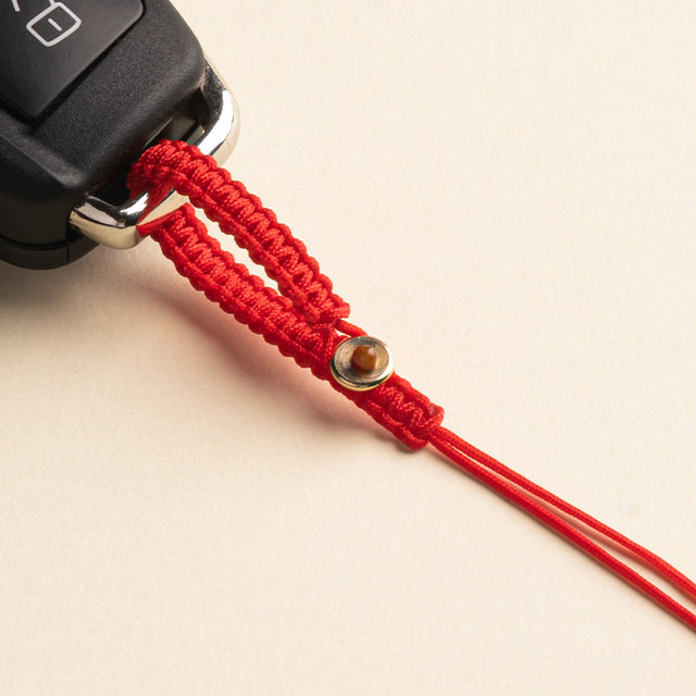 Car key lanyard hand-woven keychain semi-finished flat knot loose ...