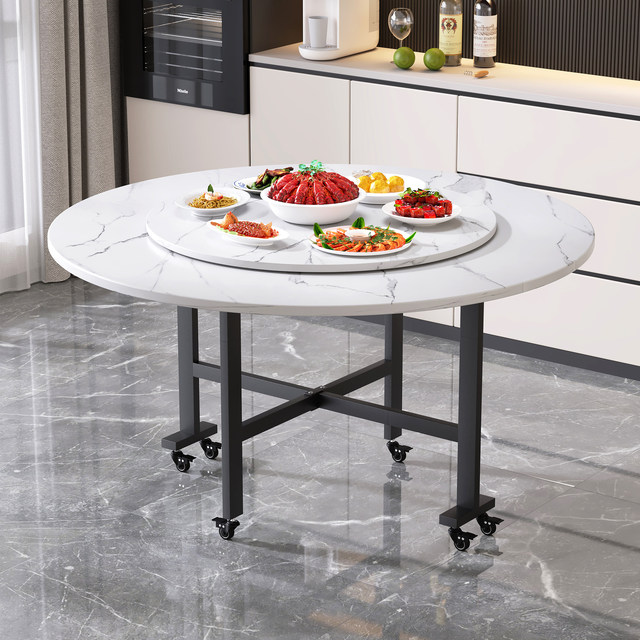 Folding table dining table household small apartment dining table multi ...