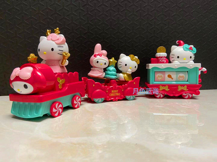 Kfc noël hello kitty train jouet poupée par sanrio