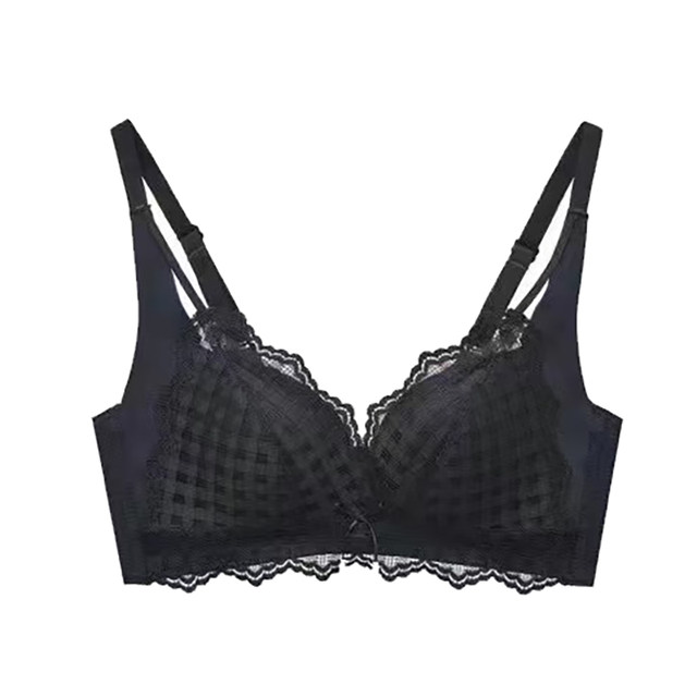 Girls Bra Leaf Dream 726 Seamless Wireless Thin Retro Plaid Sweet Lace ...