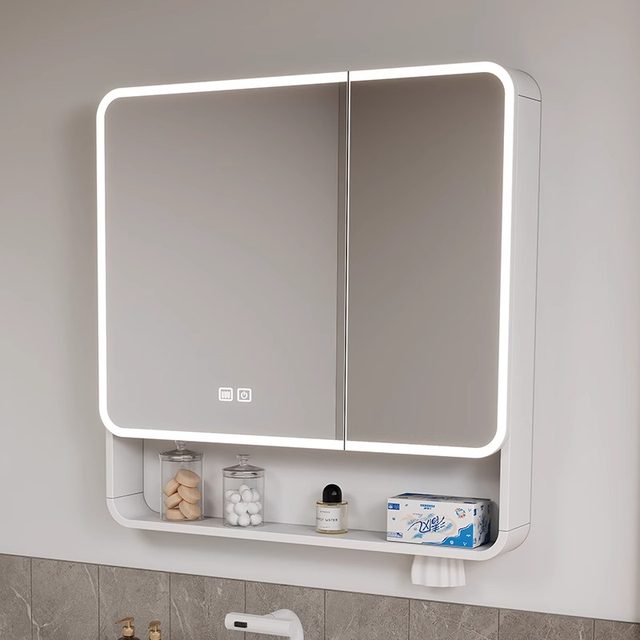 Thickened space aluminum bathroom mirror cabinet separate mirror box ...