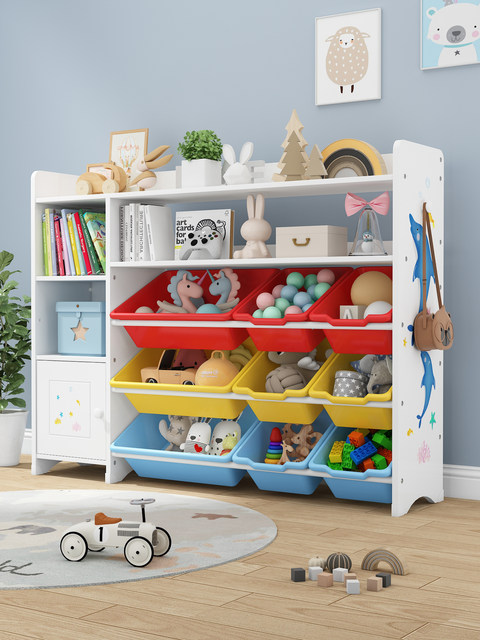Children's toy storage shelf baby book frame picture book frame ...