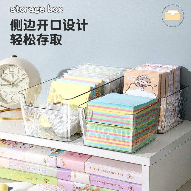 Simple transparent desktop note storage box acrylic plastic unprinted ...