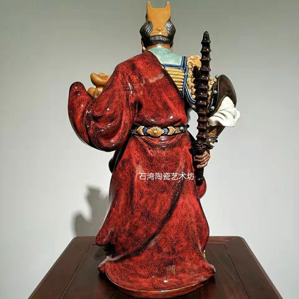 Shiwan Doll Ceramic Wealth God Zhao Gongming Handmade Creative Ornament ...