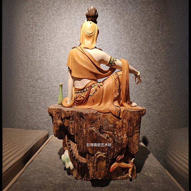 Shiwan ceramic dragon free Guanyin Bodhisattva ornaments home company ...