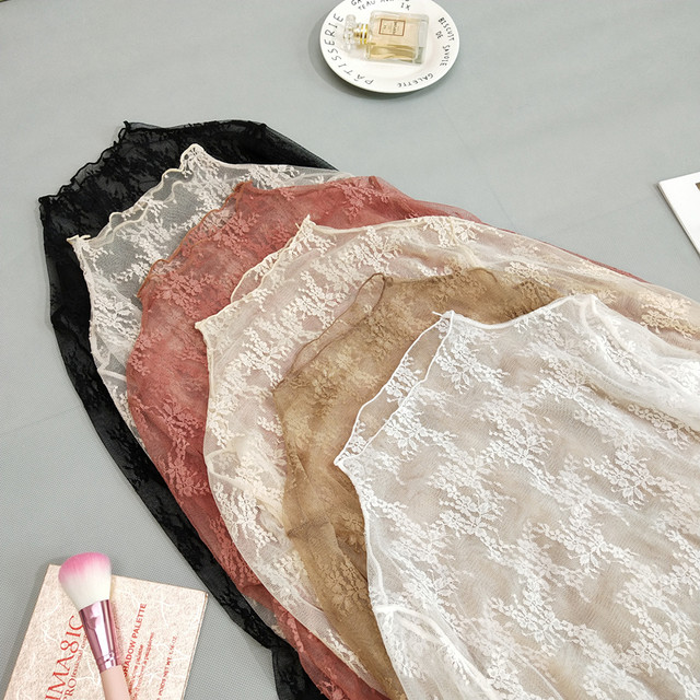 Fashion high -necked lace bottoming shirt 2023 new foreign shirt sexy ...