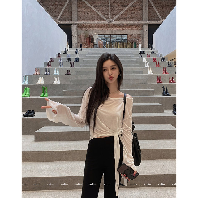 MINISTUDIO Xu Lin lightweight T high proportion Lenzing Tencel slightly see-through asymmetrical ...