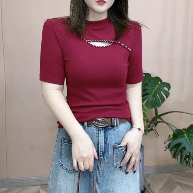 2024 Spring and Summer New Products Fashion Bottom Shirts Broad -Complete Sleeping Pure Color ...