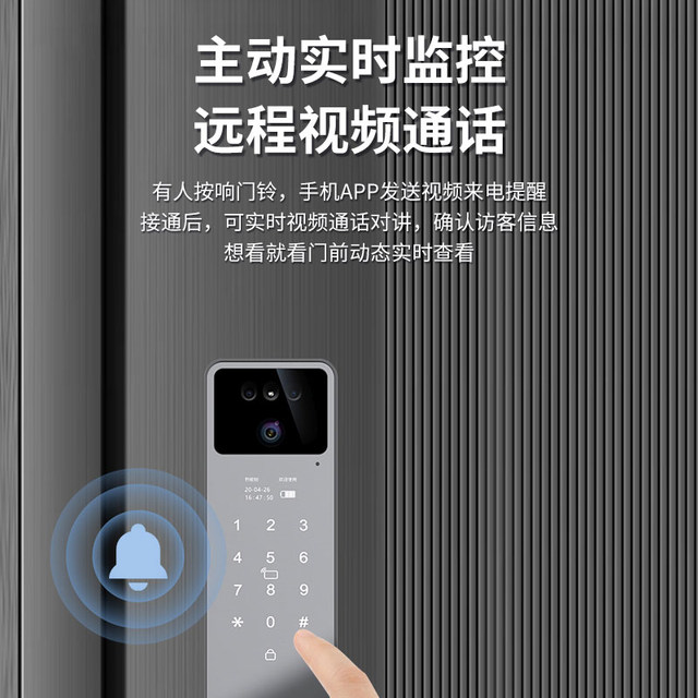 Shenli'an Fingerprint Lock Cat's Eye Video Anti-theft Door Electronic Code Lock 3D Face ...