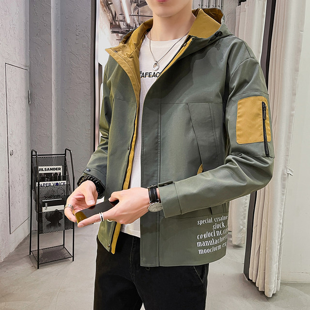 Hooded jacket small size men's short 155 new fashion outerwear XS ...