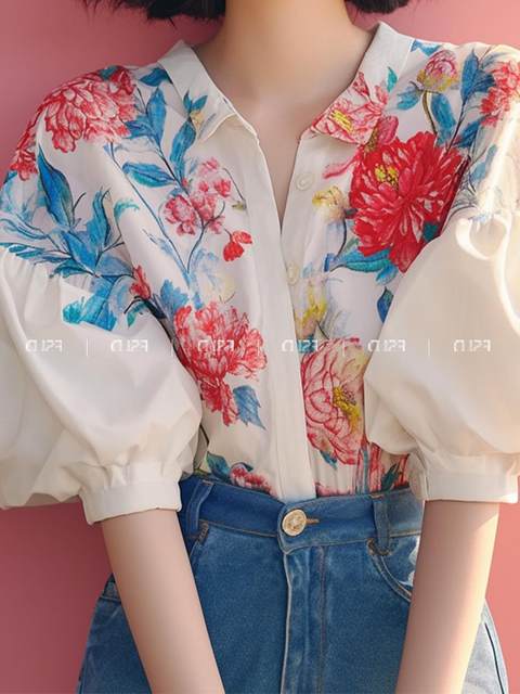 Unique and Beautiful Blouse with Ladylike Temperament, French-Style Top ...